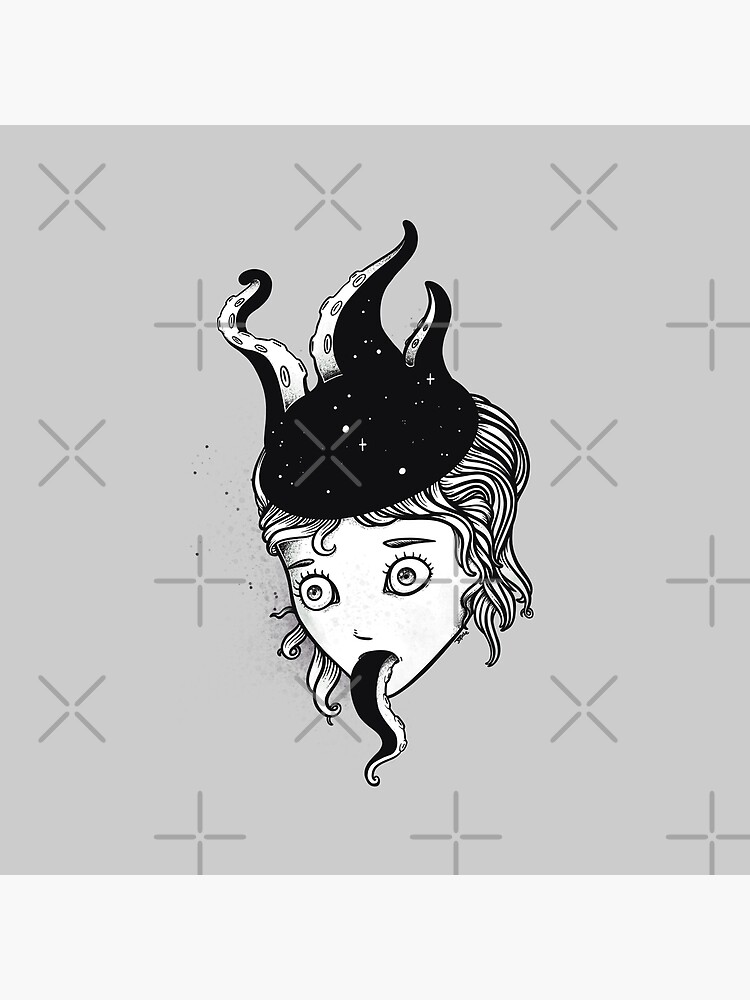 "Strange Goth Octopus Tentacle Girl Head" Art Print by cellsdividing ...