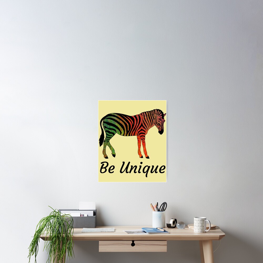 "Be Unique Zebra" Poster by mairebertnick | Redbubble