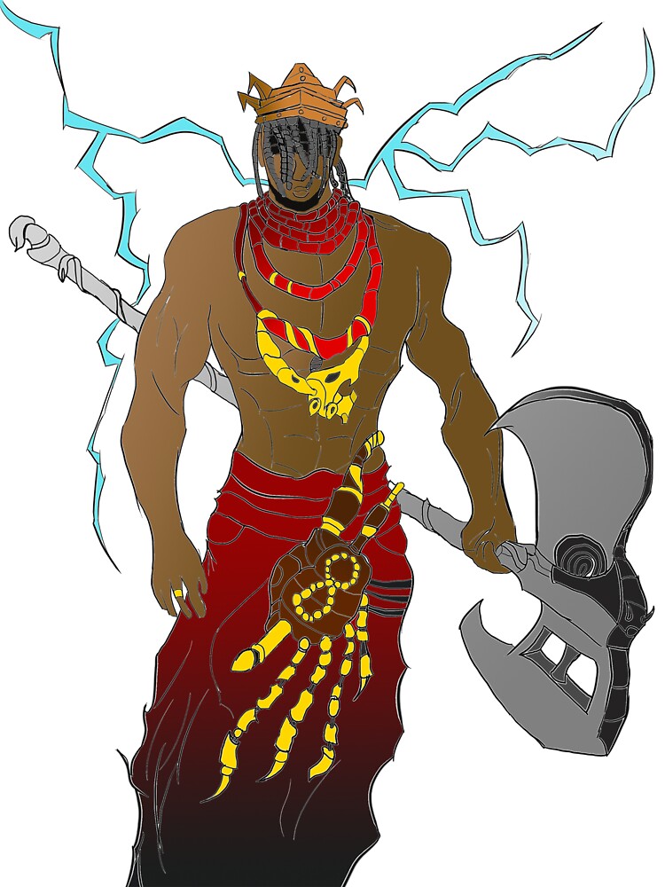 "Shango: Orisha of Thunder" Sticker for Sale by KurtGunrose | Redbubble