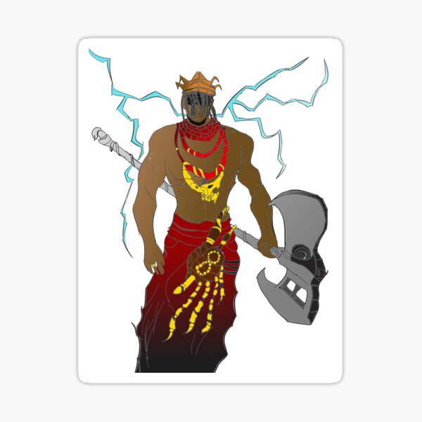 "Shango: Orisha of Thunder" Sticker for Sale by KurtGunrose | Redbubble