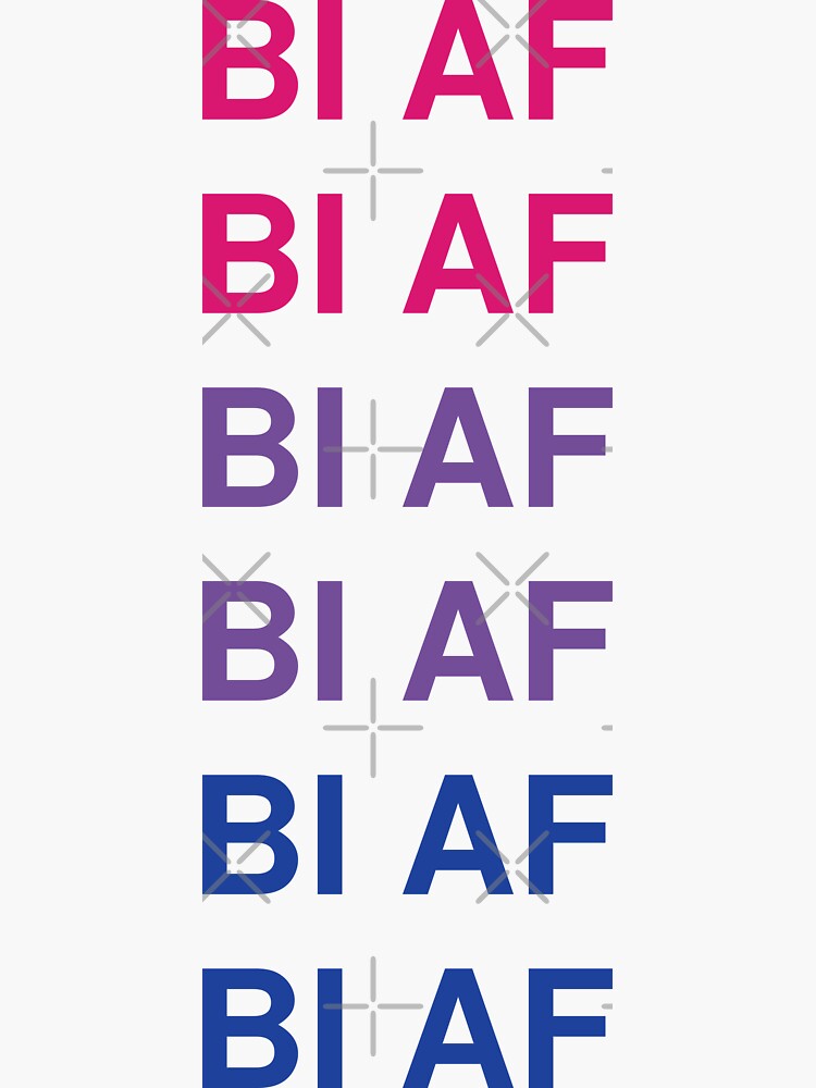 "Bisexual AF - Flag Colors" Sticker for Sale by Queerdelion | Redbubble