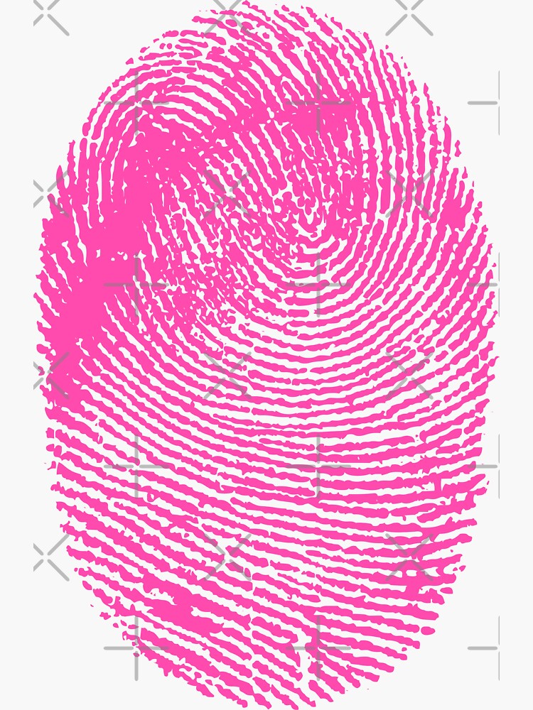"PINK FINGERPRINT" Sticker for Sale by doodlers-design | Redbubble
