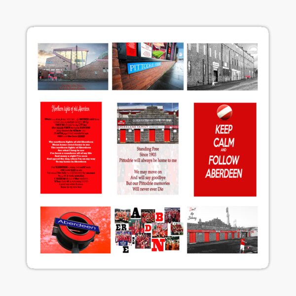 " Aberdeen FC collage" Sticker for Sale by grantspics | Redbubble