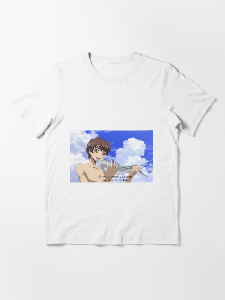 "suzaku loves his fish - code:geass" T-shirt by MAJOE-JAG | Redbubble