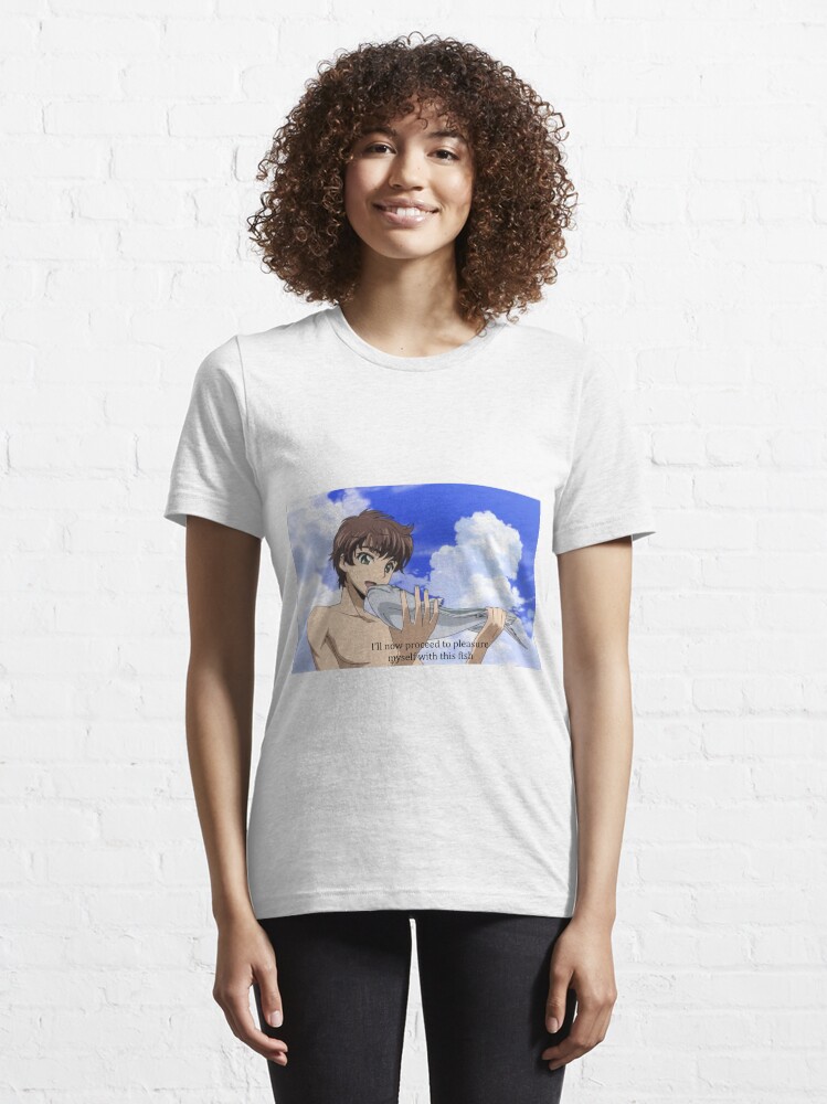 "suzaku loves his fish - code:geass" T-shirt by MAJOE-JAG | Redbubble