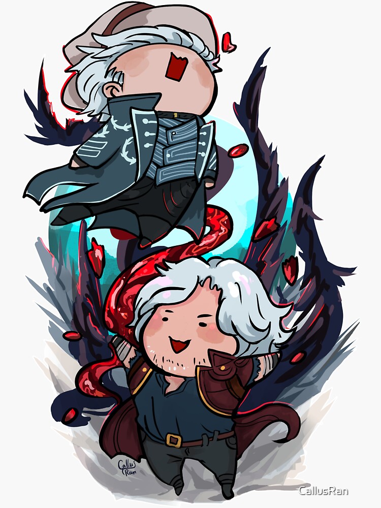 "Devil May Chibi - Fly me to the moon - Sparda Twins" Sticker for Sale ...