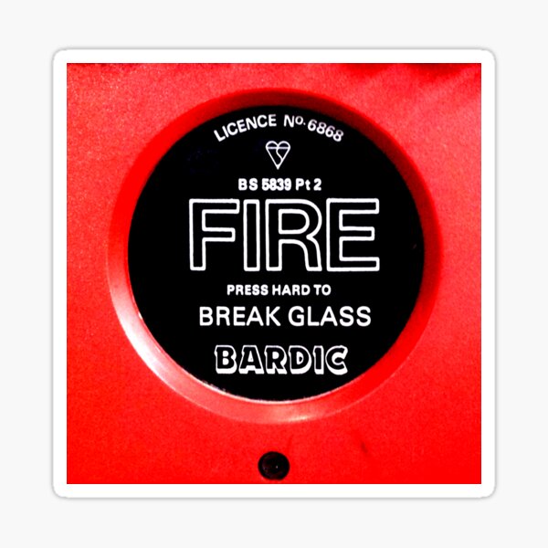 "Fire Call Point - Press Hard To Break Glass - Safety Sign" Sticker for ...