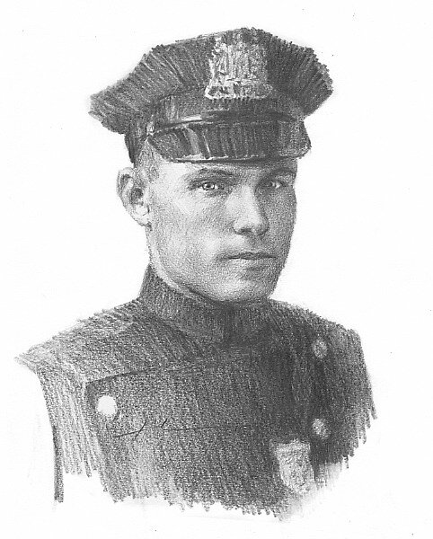 "1940s Boston policeman drawing" by mike theuer | Redbubble