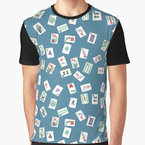 "mah jongg tiles blue" T-shirt for Sale by farreystudio | Redbubble ...