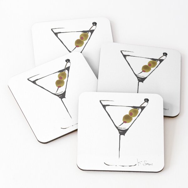 "Martini Time" Coasters (Set of 4) for Sale by kschowe | Redbubble