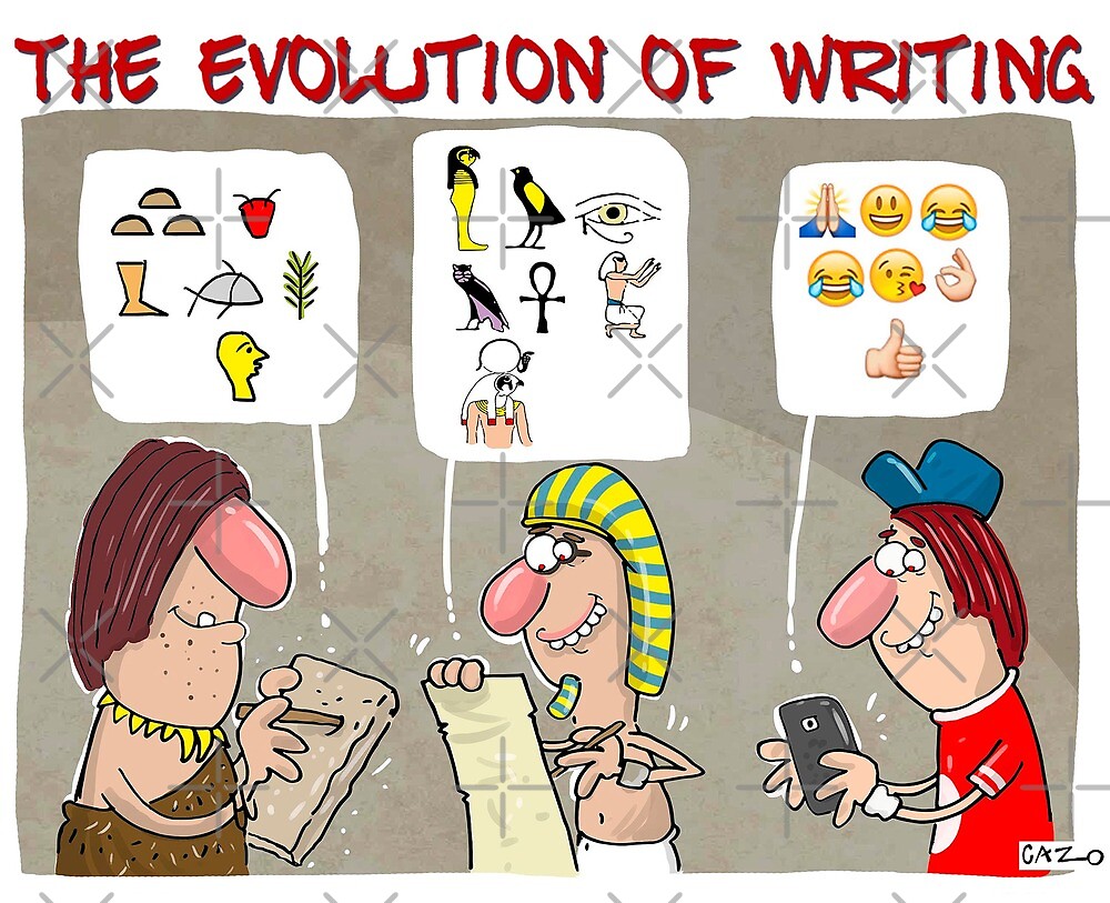 "The Evolution of Writing Design - Hand draw by Cazo " by tshirtbycazo ...