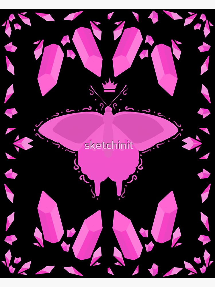 "Pink moth print" Sticker by sketchinit | Redbubble