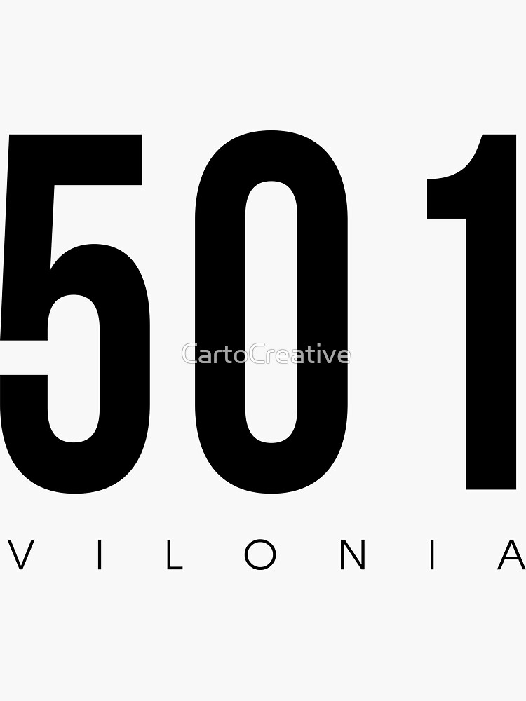"Vilonia, AR - 501 Area Code" Sticker by CartoCreative | Redbubble
