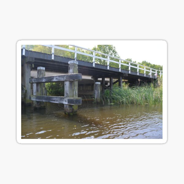 "Bicycle bridge with white wooden handrail" Sticker for Sale by ...