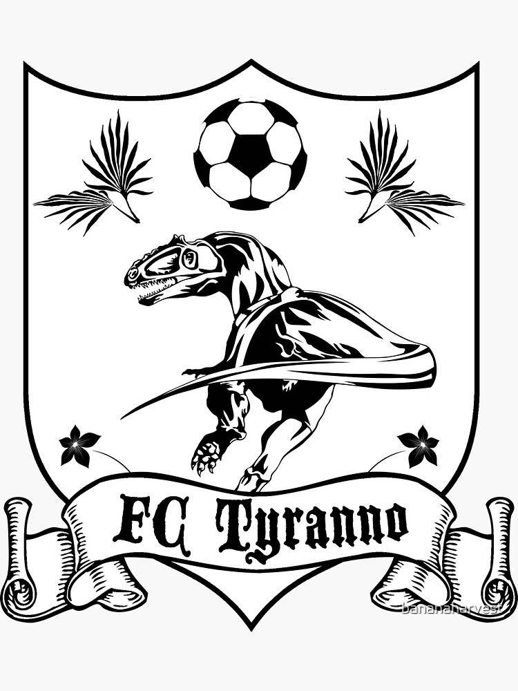 "FC. Tyranno T-Rex football club" Sticker for Sale by bananaharvest ...