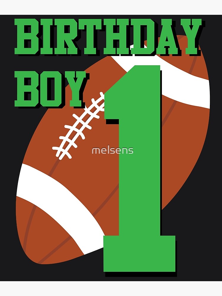 "1st Birthday Football Boy Art | 1 year old Field Players" Poster by ...