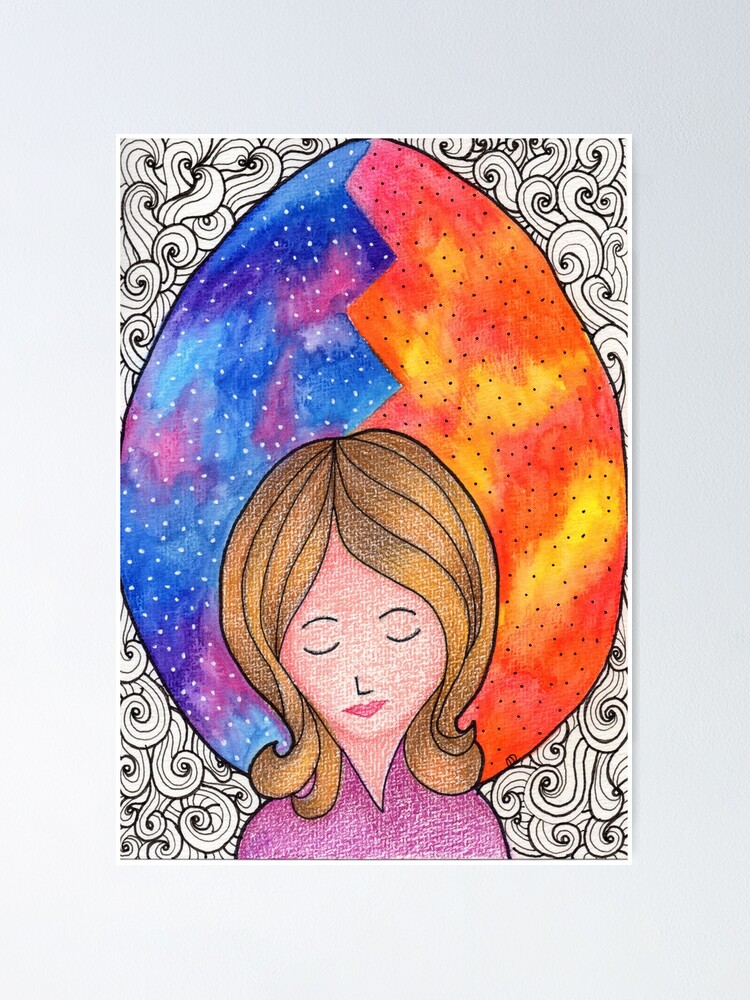 "Two Universe Doodle Art" Poster for Sale by coloringiship | Redbubble