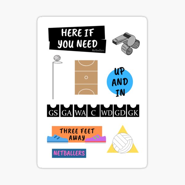"Netball Sticker Sheet" Sticker for Sale by samantor | Redbubble