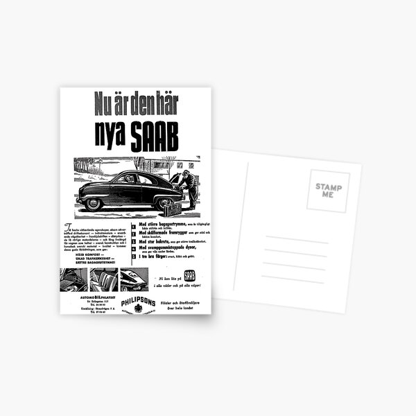 "SAAB 92" Postcard for Sale by ThrowbackMotors | Redbubble