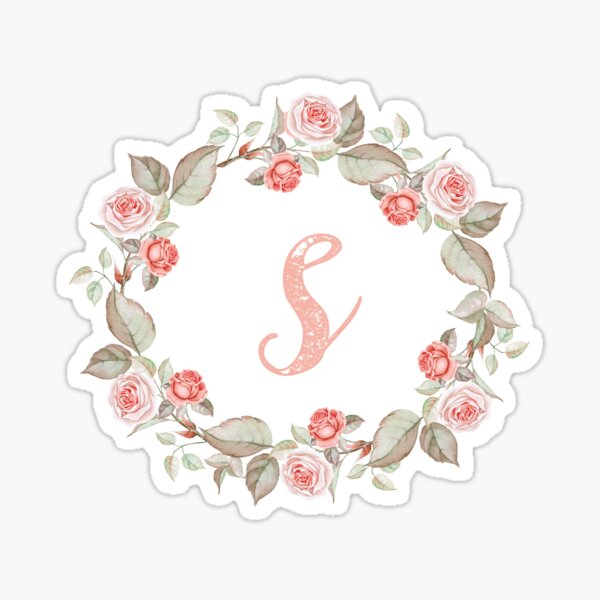 "Monogram S Pink Roses" Sticker for Sale by MaPetiteFleur | Redbubble