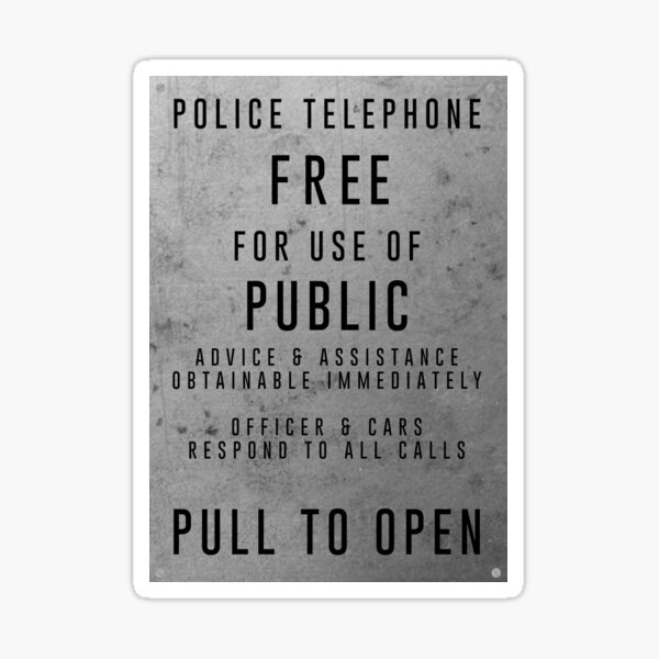 "Police Box Sign" Sticker by Logo-A-GoGo | Redbubble
