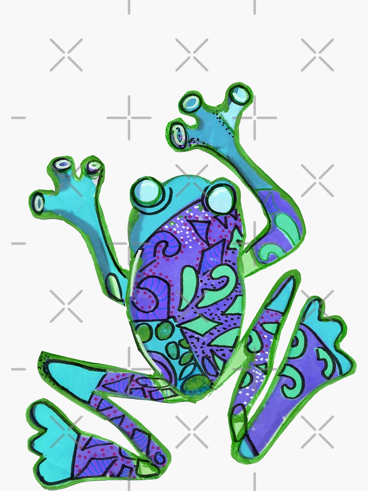 "Teal Tree Frog" Sticker for Sale by krchmar | Redbubble