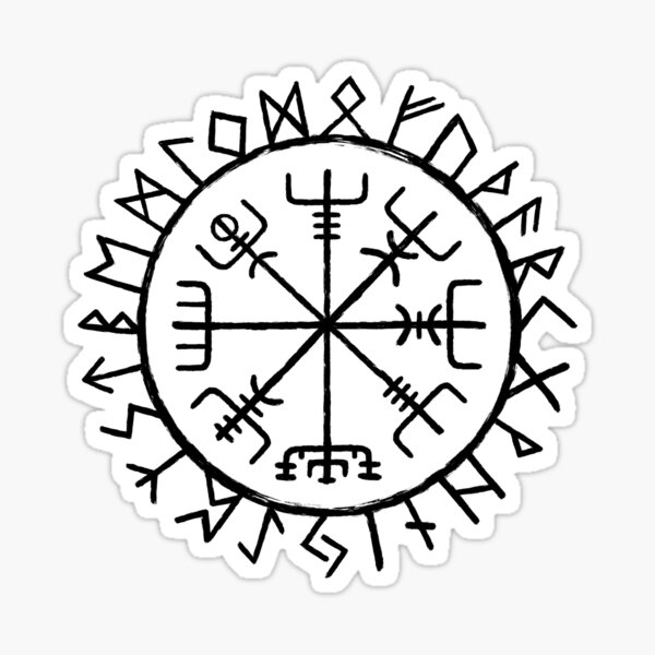 "Nordic Mythology Rune Circle" Sticker by RAWWR | Redbubble