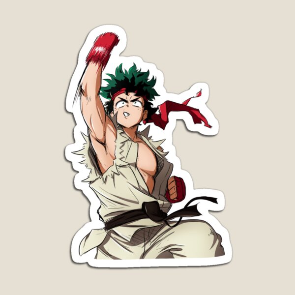 "Midoriya x Ryu/MHA x SF Crossover Art Stickers" Magnet by ...