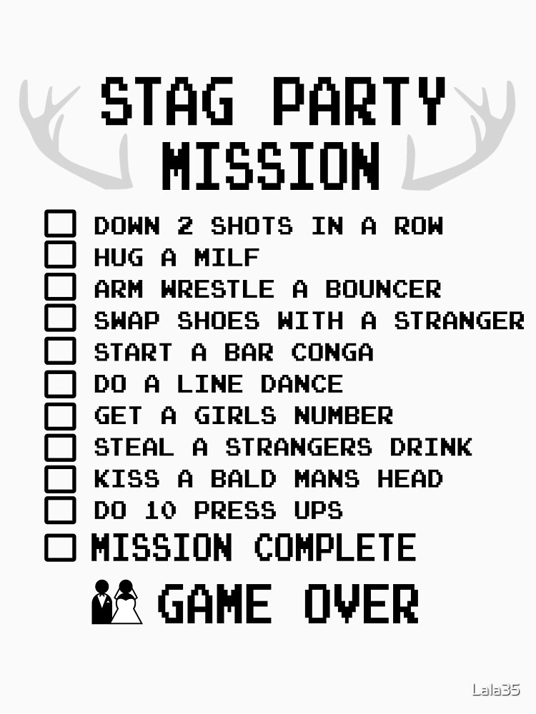 "Stag Party Checklist Funny Bachelor Shirt" T-shirt for Sale by Lala35 ...