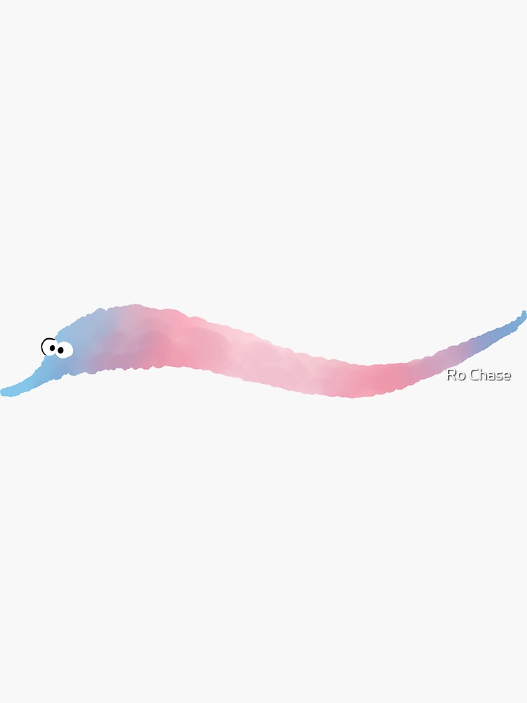 "trans worm on a string pride" Sticker by raindropdoodles | Redbubble