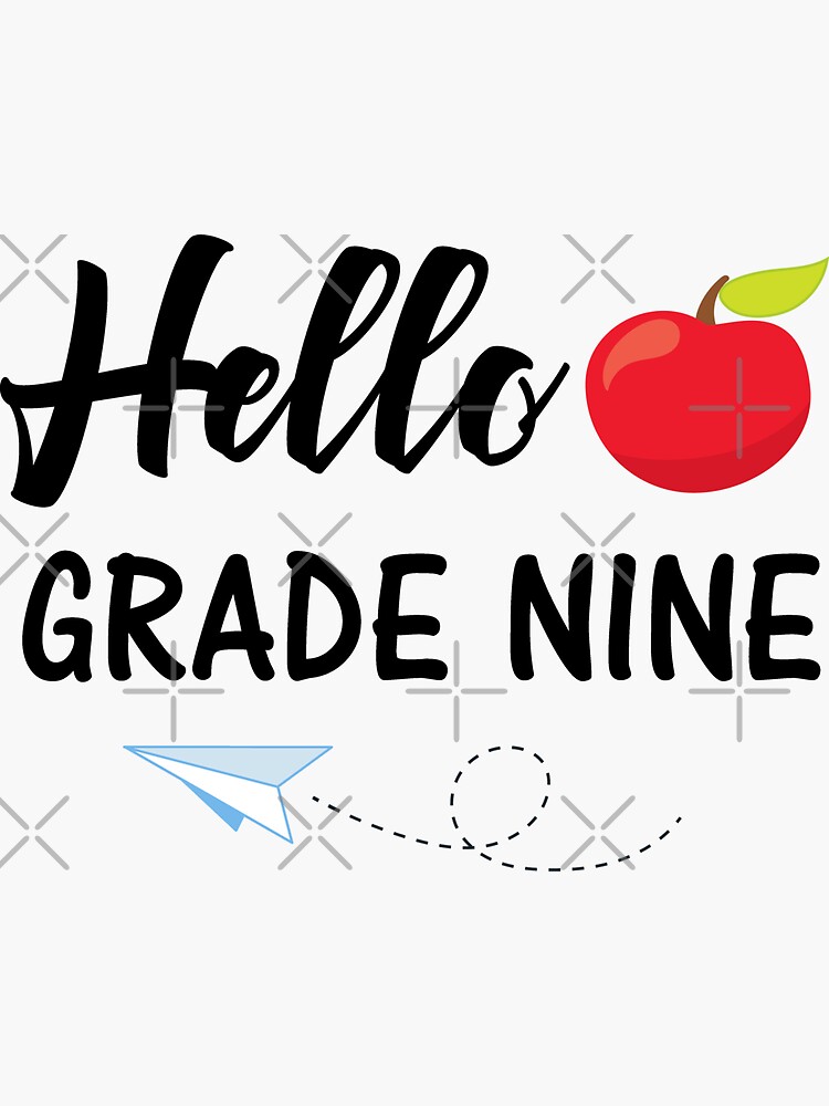 "Hello Grade Nine Cute Back To School Design" Sticker for Sale by ...