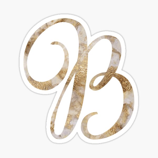 "Rose Gold Marble Monogram Alphabet Cursive Letter B" Sticker by ...