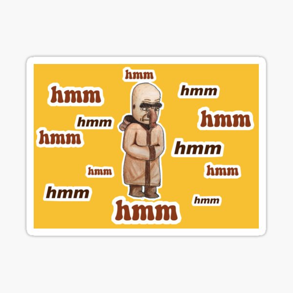 "MINECRAFT VILLAGER HMM - yellow background" Sticker for Sale by mai1in ...
