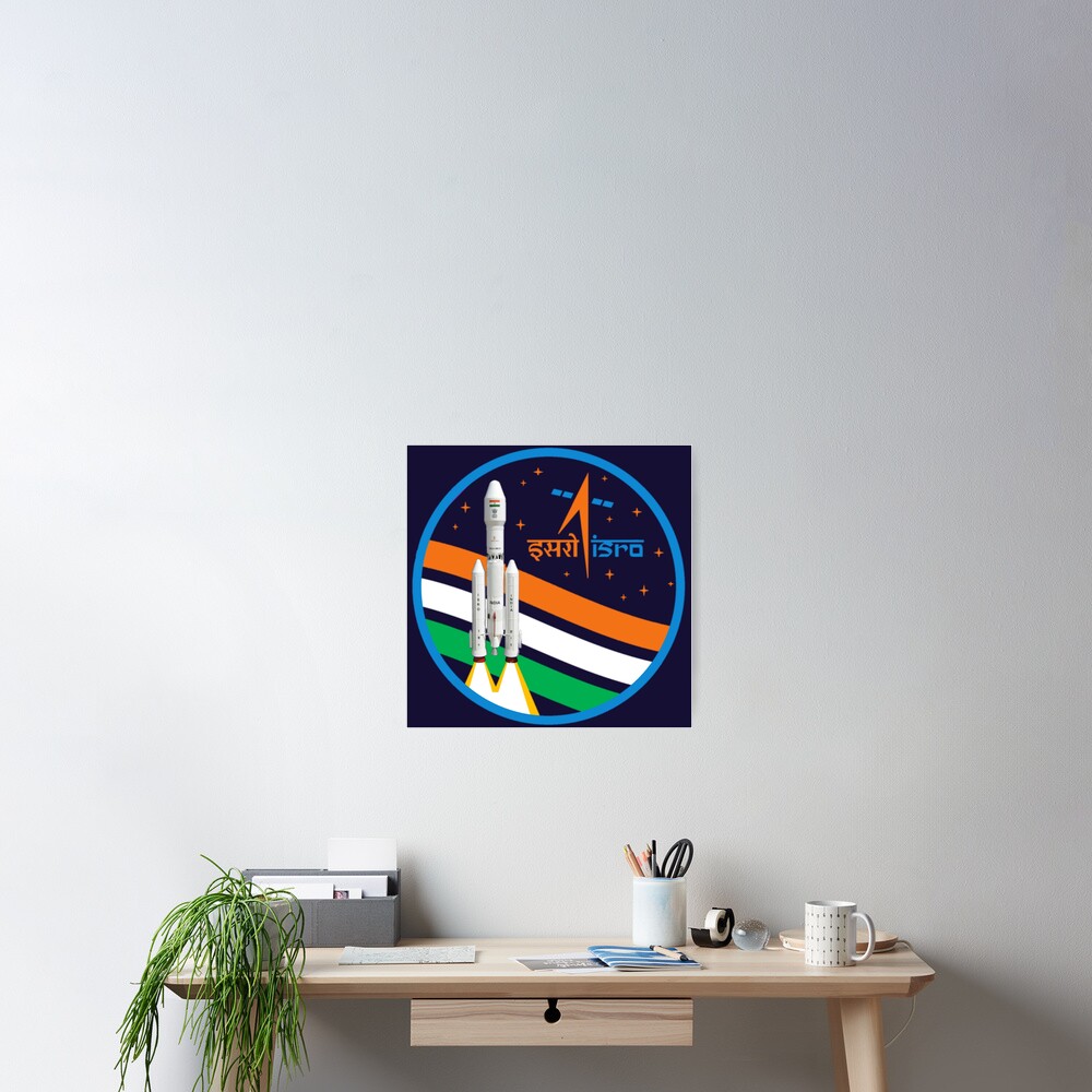 "ISRO India Rocket Tee - Indian Space Exploration Shirt" Poster for ...