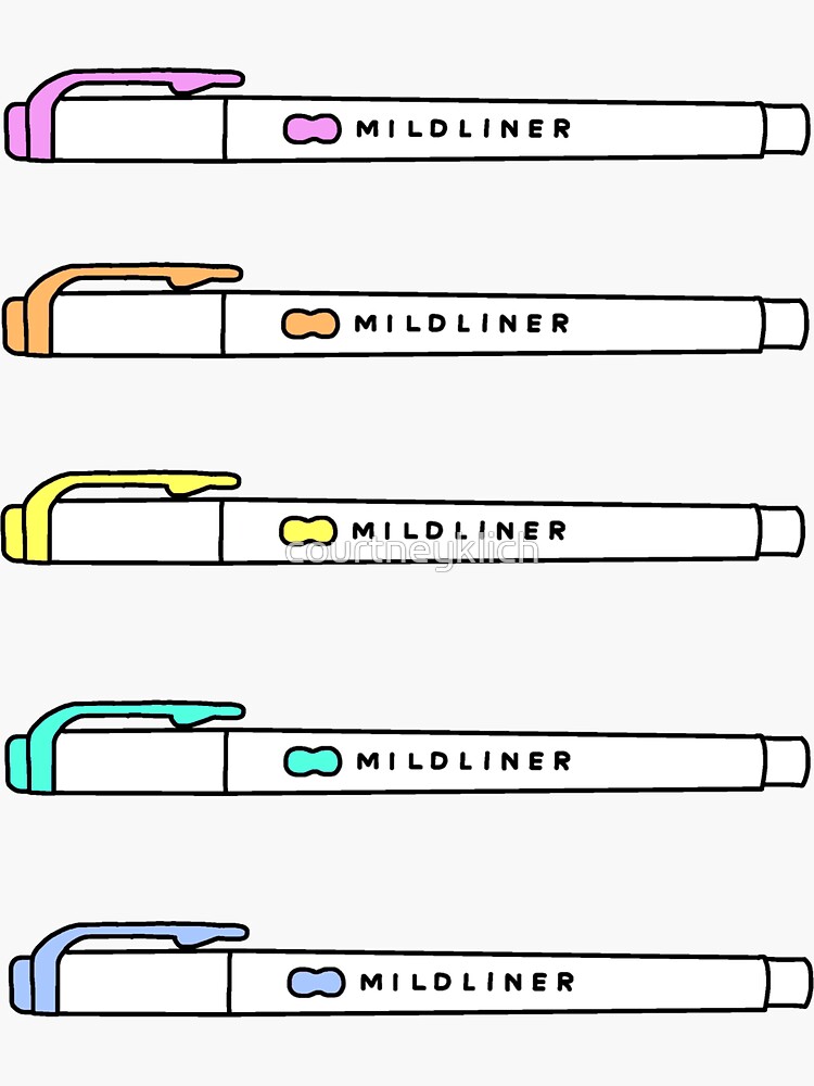 "Mildliner sticker pack" Sticker for Sale by courtneyklich | Redbubble