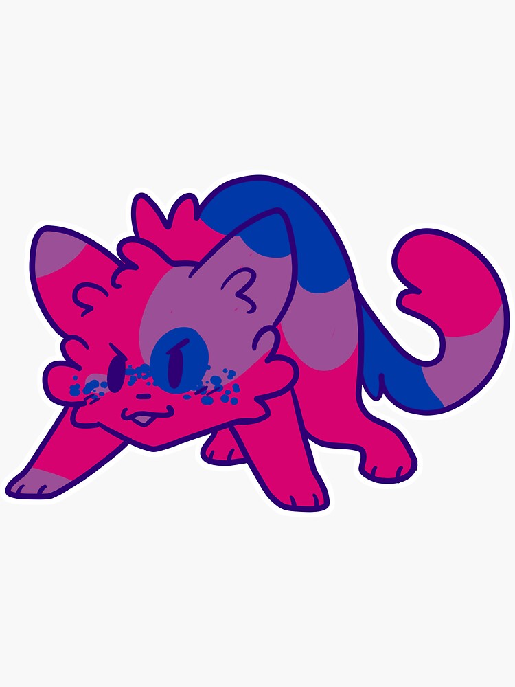 "Bisexual Pride Cat" Sticker for Sale by EpikBecky | Redbubble