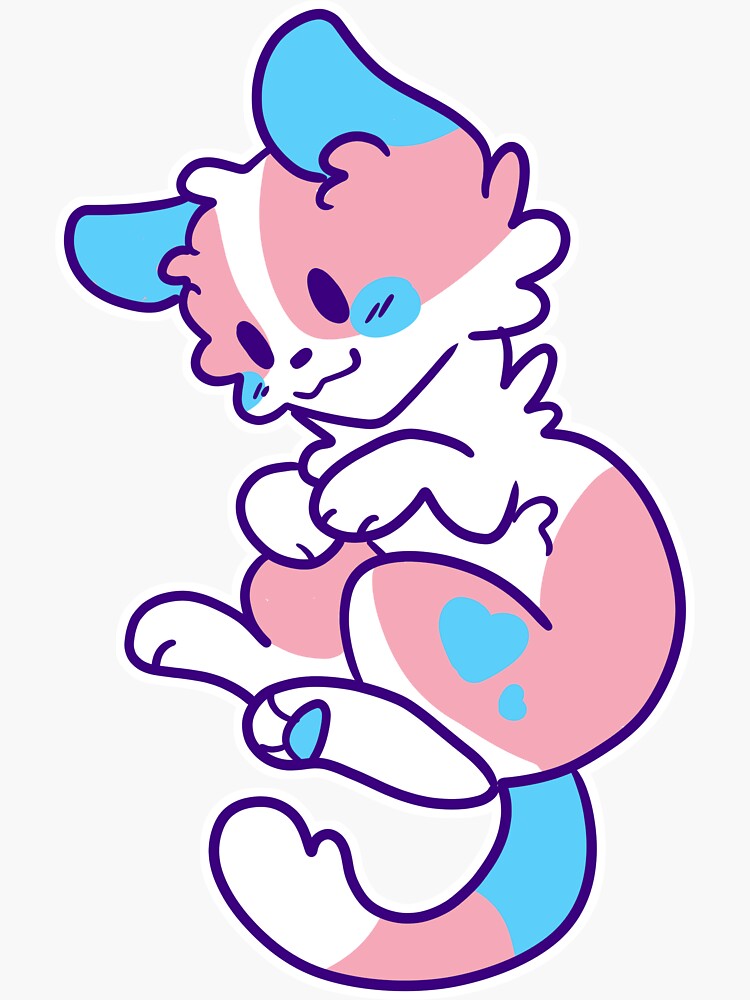 Transgender Pride Cat Sticker By Epikbecky Redbubble
