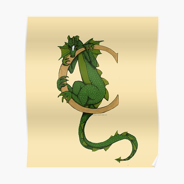 "Oscar the Dragon Letter C (sans roses)" Poster for Sale by ...