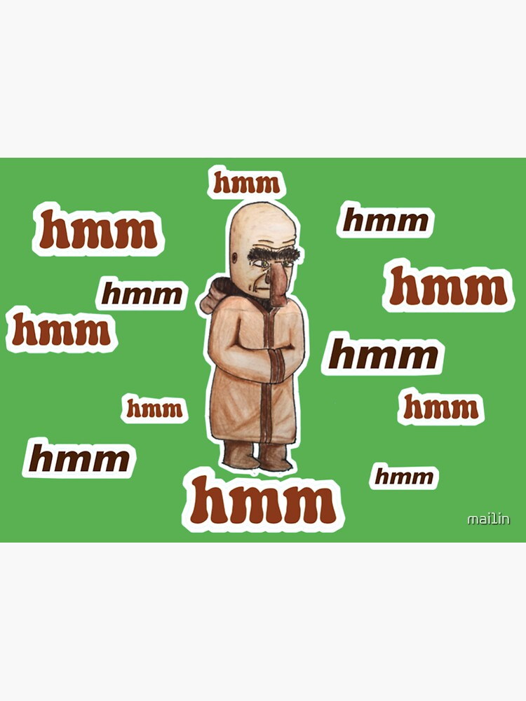 "MINECRAFT VILLAGER HMM - green background" Sticker for Sale by mai1in ...