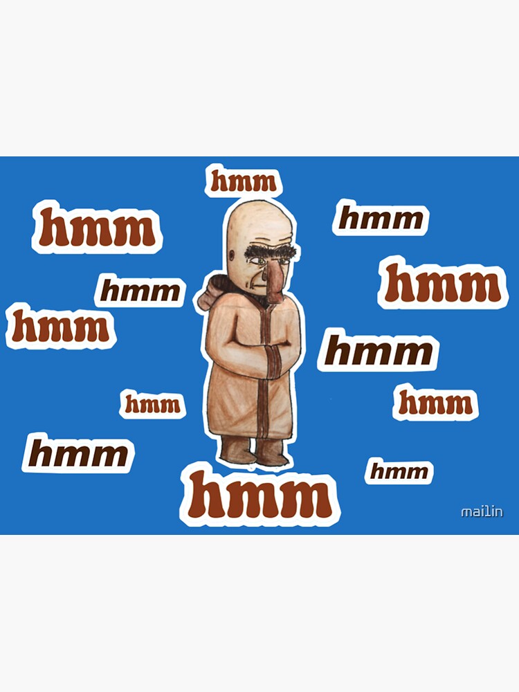 "MINECRAFT VILLAGER HMM - blue background" Sticker for Sale by mai1in ...