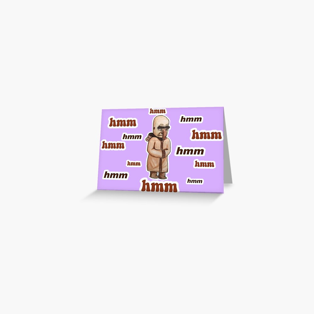 "MINECRAFT VILLAGER HMM - pastel purple background" Greeting Card for ...