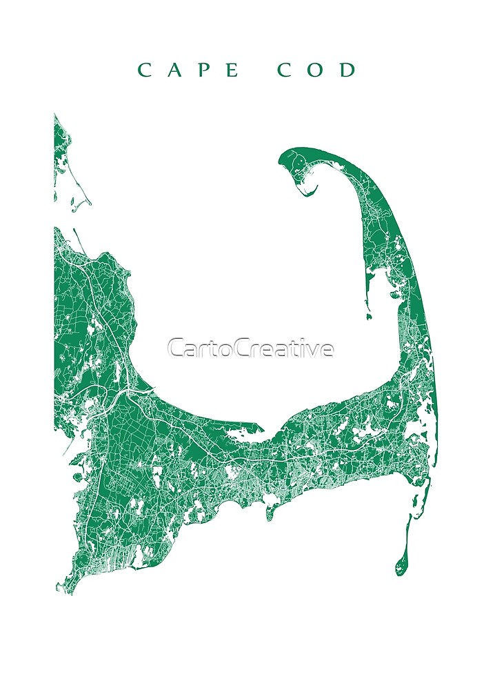 "Cape Cod Map" by CartoCreative | Redbubble