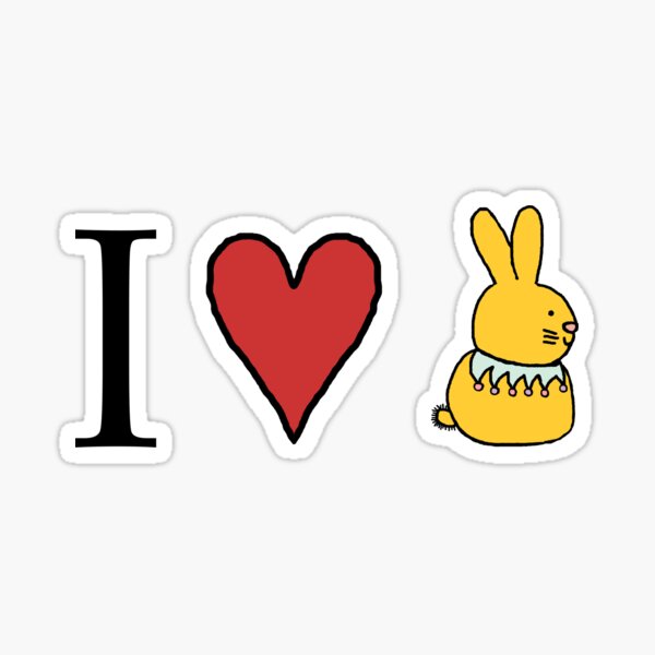 "I love yellow rabbits" Sticker for Sale by ellenhenry | Redbubble