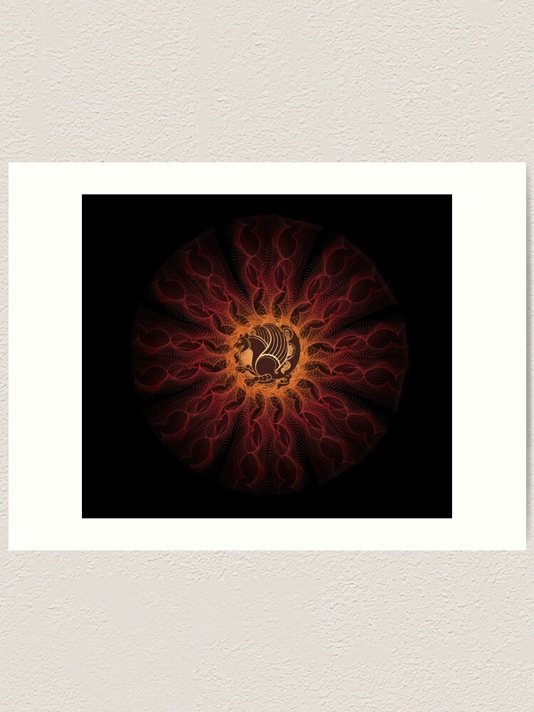 "Simorgh "Pegasus" and The Sun Symbol" Art Print by SignalControl ...