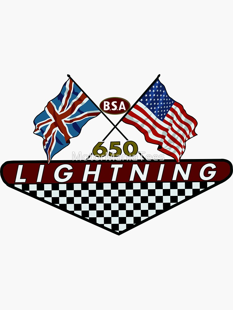 "Vintage BSA 650 Lightning Motorcycles Design by MotorManiac" Sticker ...