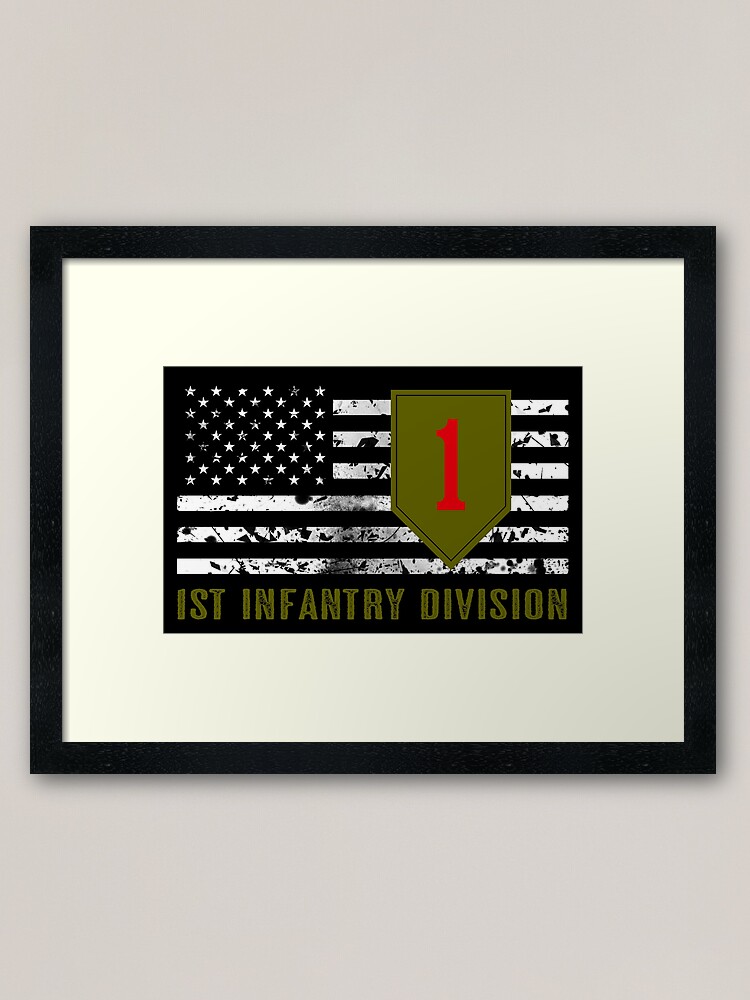 "1st Infantry Division (Distressed Flag)" Framed Art Print for Sale by ...