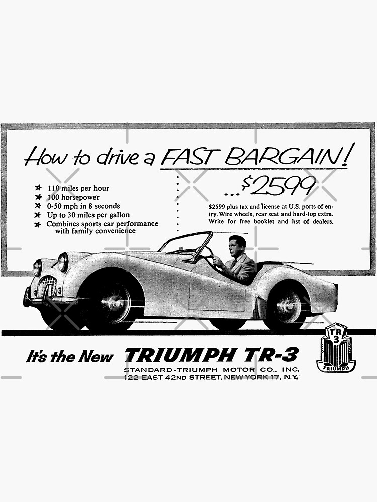 "TRIUMPH TR3" Sticker for Sale by ThrowbackMotors | Redbubble