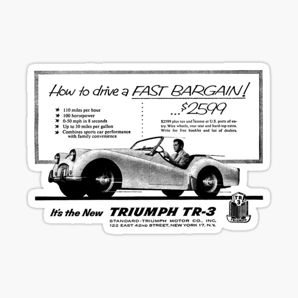 "TRIUMPH TR3" Sticker for Sale by ThrowbackMotors | Redbubble