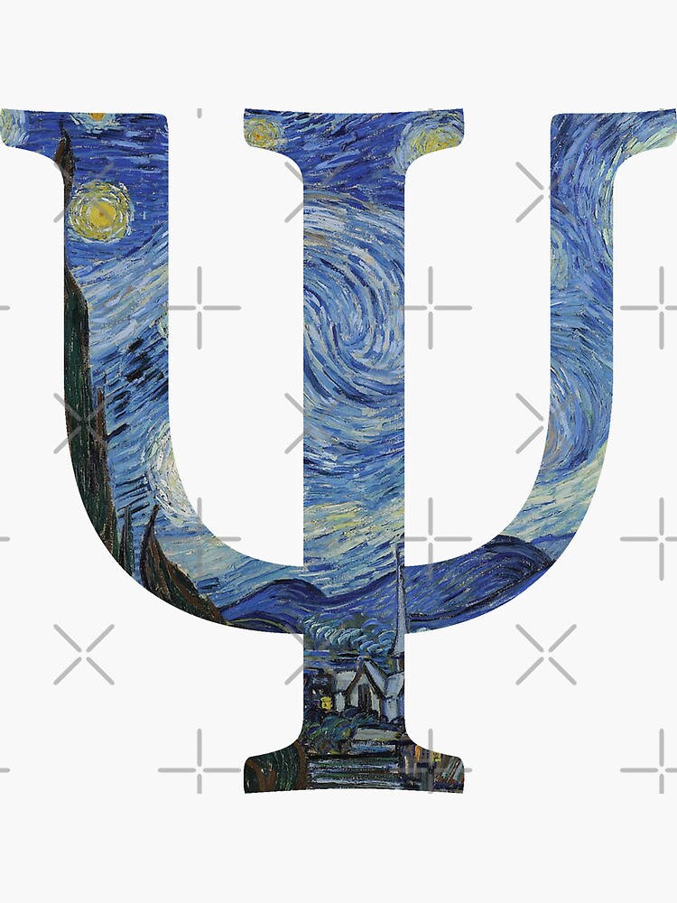 "Starry Night Alphabet - Ψ" Sticker by evelynri15 | Redbubble