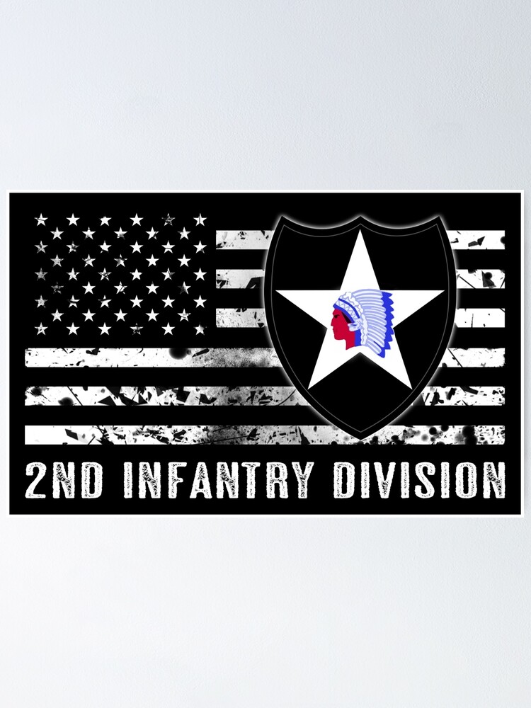 "2nd Infantry Division (Distressed Flag)" Poster by MilitaryCandA ...